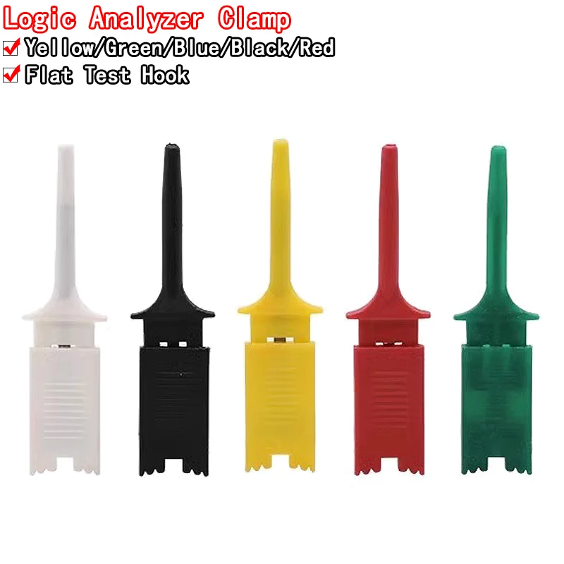 10pcs Flat Test Hook Logic Analyzer Clip Wiring Hook Red Black Yellow ...