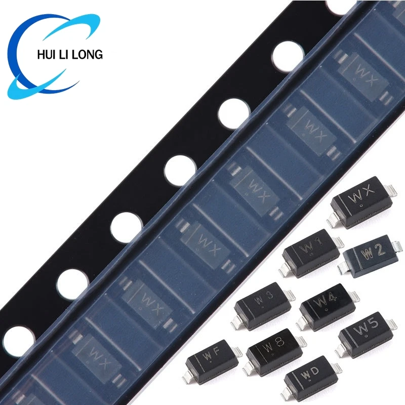 100Pcs SMD Zener Diode BZT52C4V7 W7 BZT52C5V1 W8 BZT52C5V6 W9 BZT52C6V2 ...