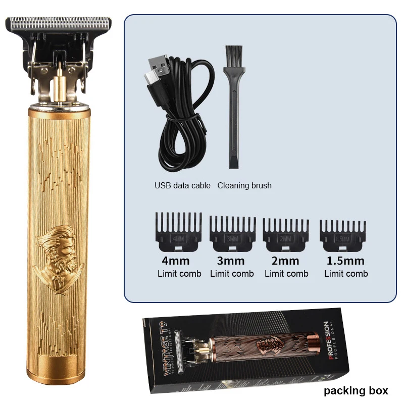 USB Vintage T9 Electric Hair Trimmer For Man Cordless Clippers ...