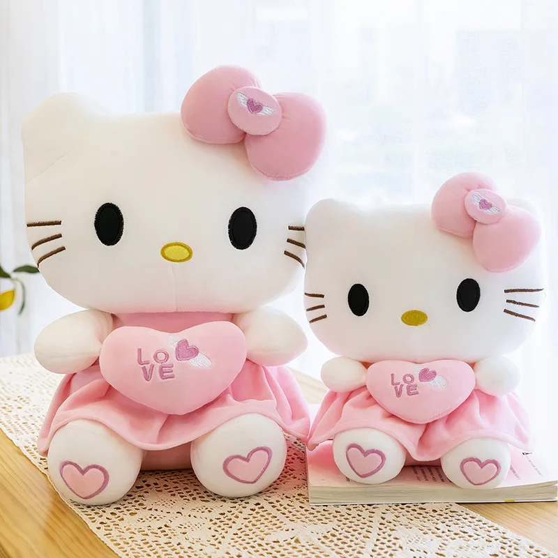 Sanrio Hello Kitty Pink Plush Stuffed Toys Anime Cartoon Plushie Doll