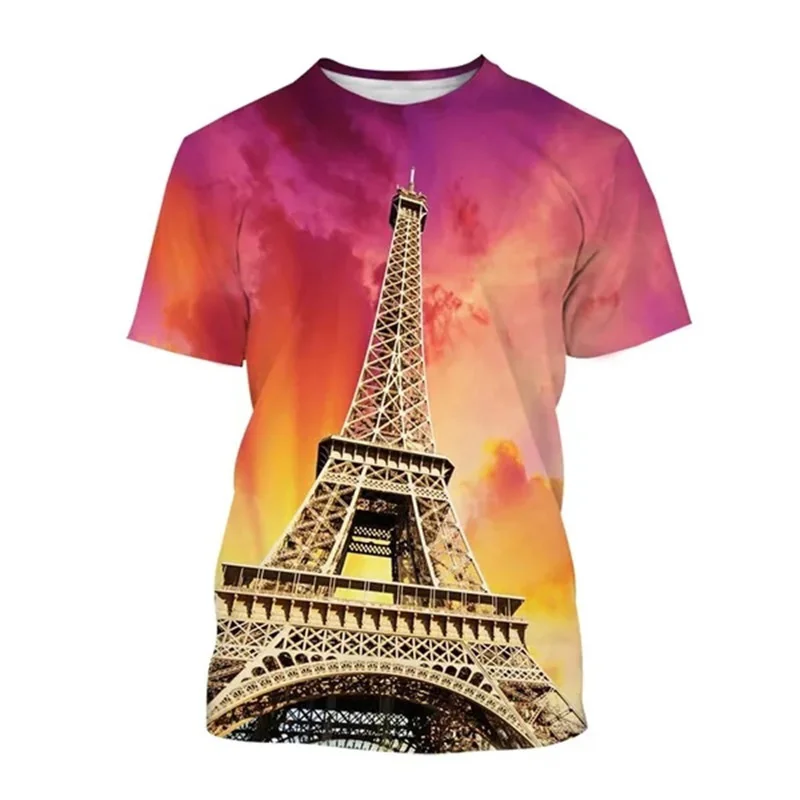 Paris-Eiffel-Tower-Graphic-T-shirt-Men-Women-3d-Printed-France-Tees ...