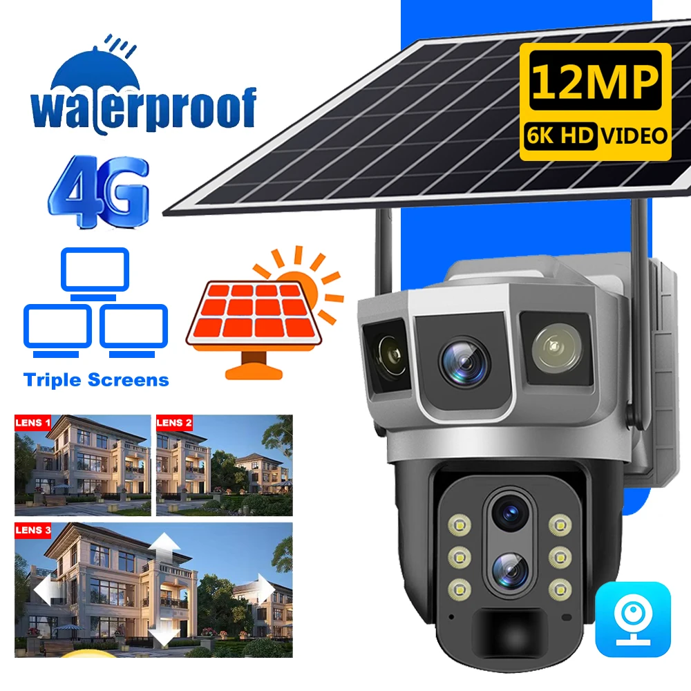12MP-3-Lens-4G-Solar-Camera-SIM-Card-Network-Smart-Home-Securiry ...