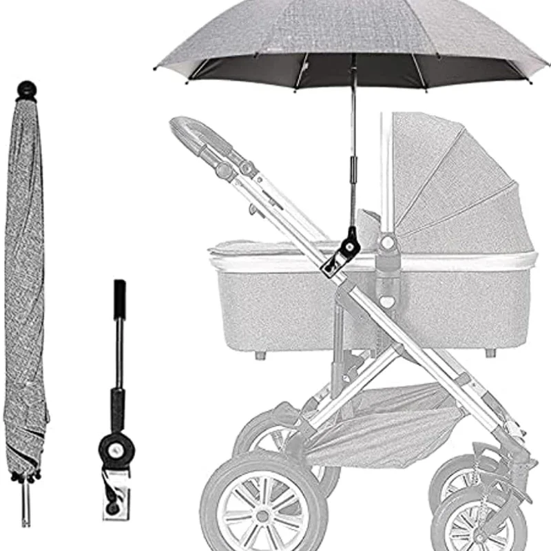 Stroller Umbrella With Clamp 360 Degree Adjustable UV Protection ...