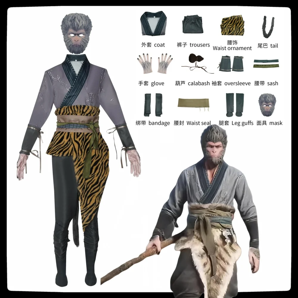 Black-Myth-Cos-Wukong-Cosplay-Anime-The-Destined-One-Adults-Costume ...