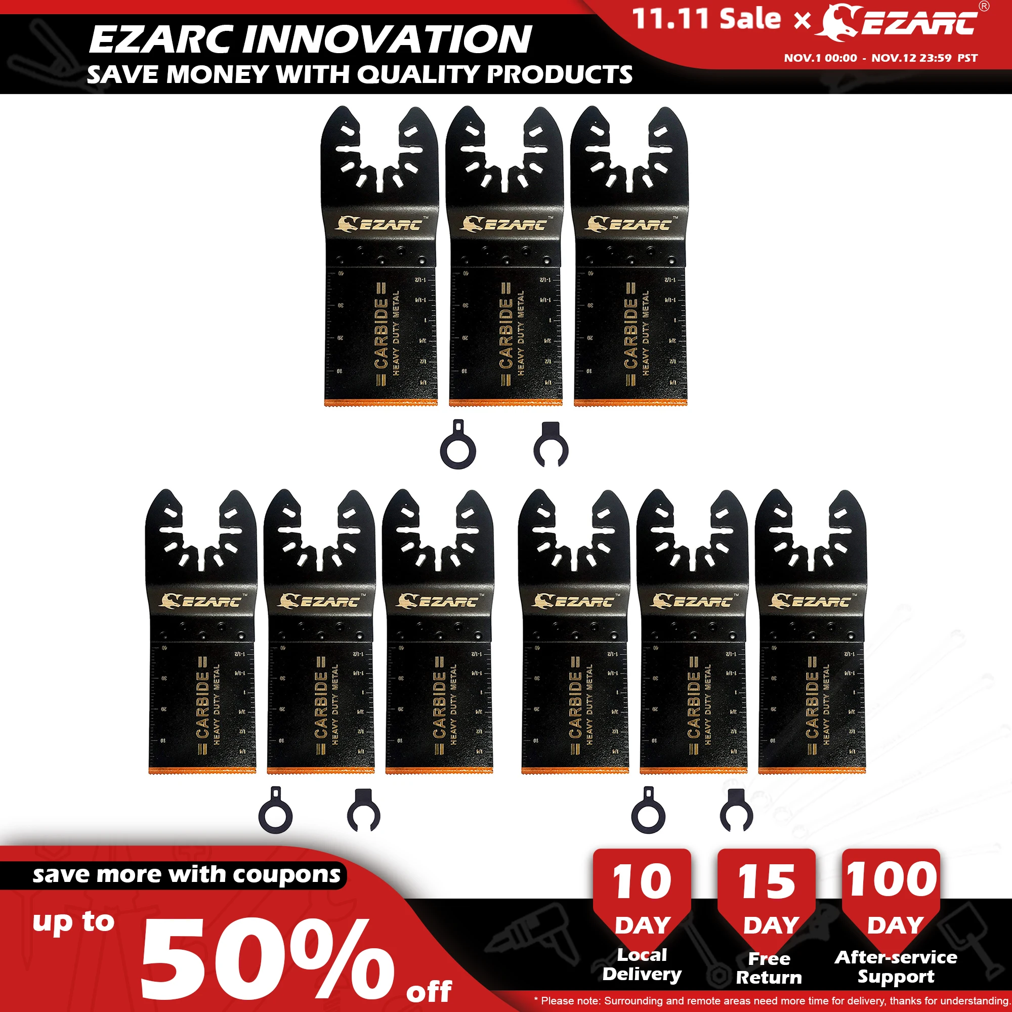 Carbide Oscillating Saw Blades | Ezarc Oscillating Tool Blades - Saw ...