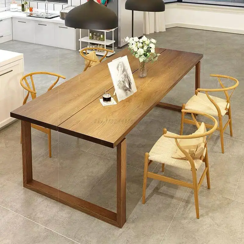 Moby-Ash-Dining-Table-and-Chair-Combination-Household-Solid-Wood-Long ...
