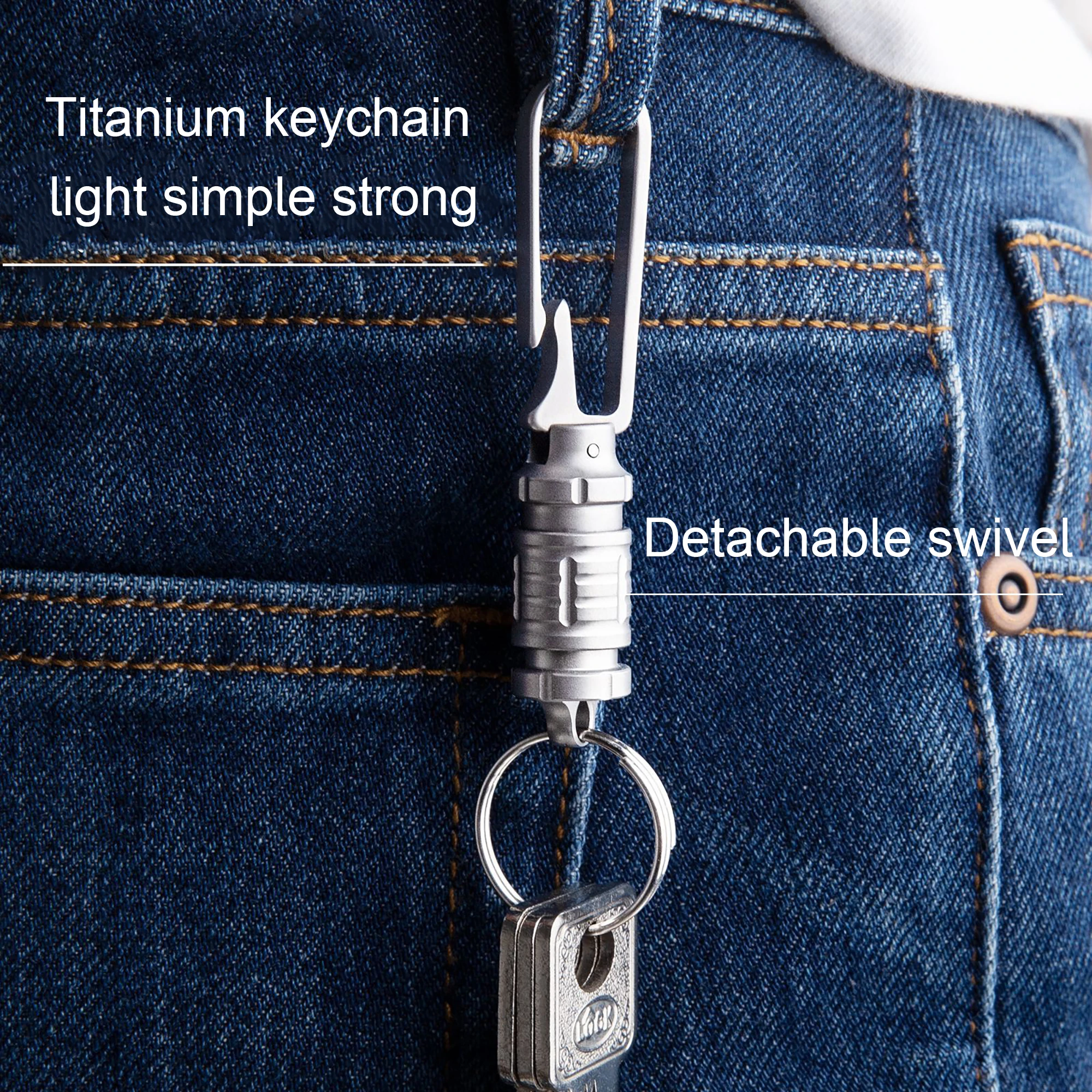Super-fine-TC4-Ti-Swivel-detachable-keychain-Solid-titanium-Japanese ...