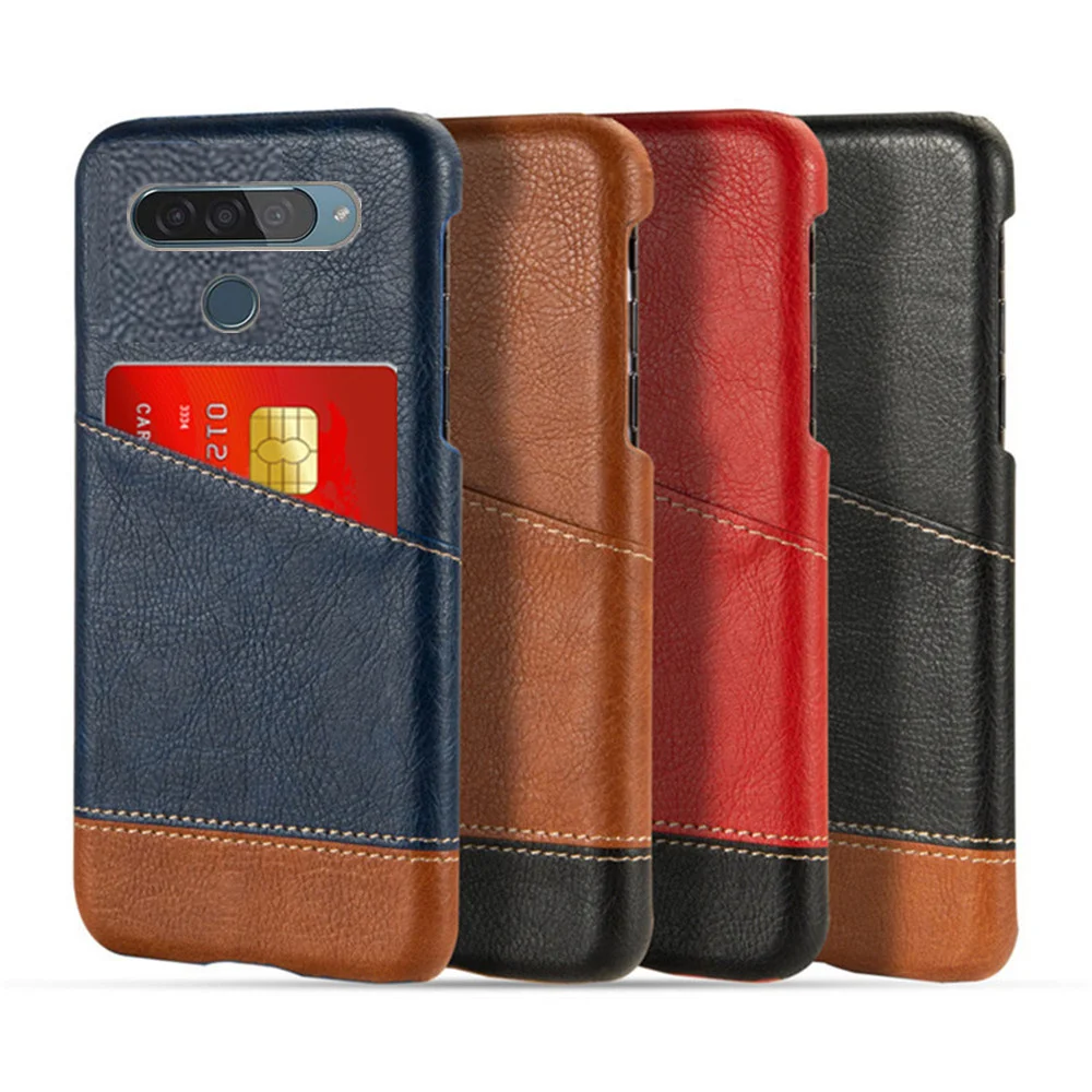 Luxury Case For LG G8S ThinQ Case Mixed Splice PU Leather Credit Card ...