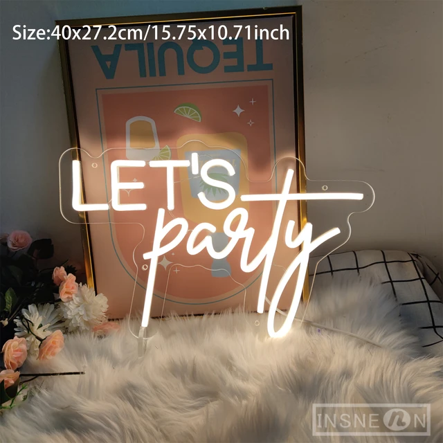 Lets Celebrate Led Neon Signs Wedding Party Wall Decor Neon Light Room ...