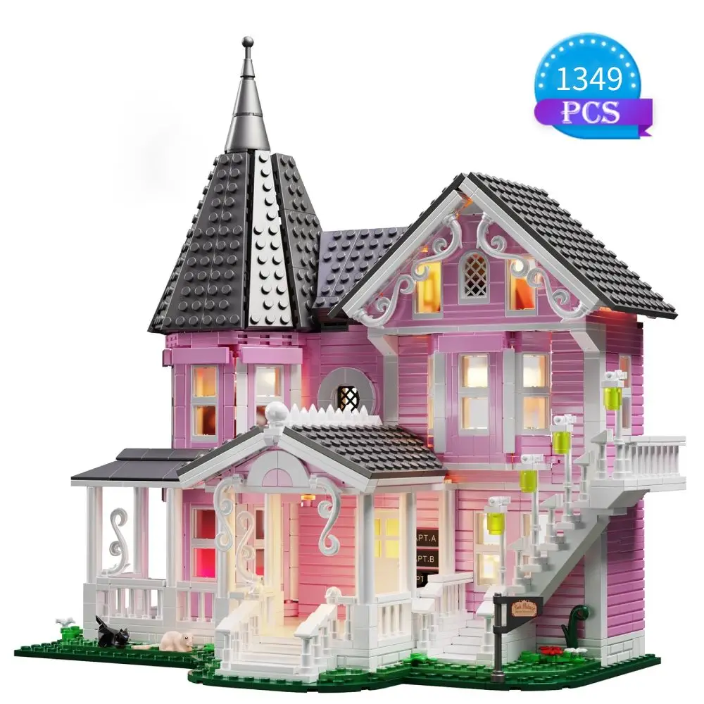 1349-PCS-Coralines-Building-Block-Set-Pink-Palace-Model-Apartment-Ideas ...