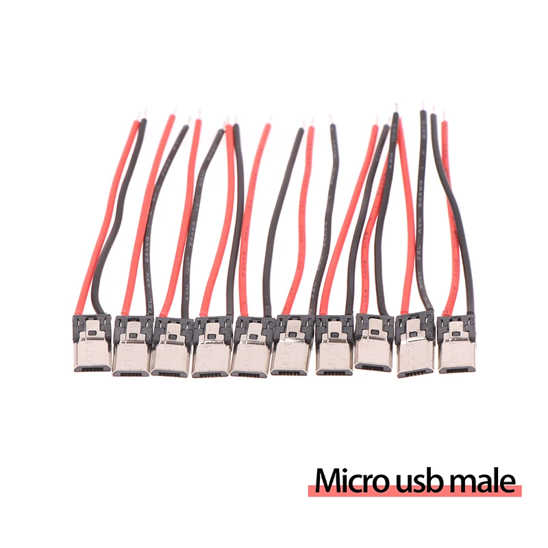 Micro-USB-m-le-avec-c-ble-fil-de-soudage-2-broches-connecteur-droit ...