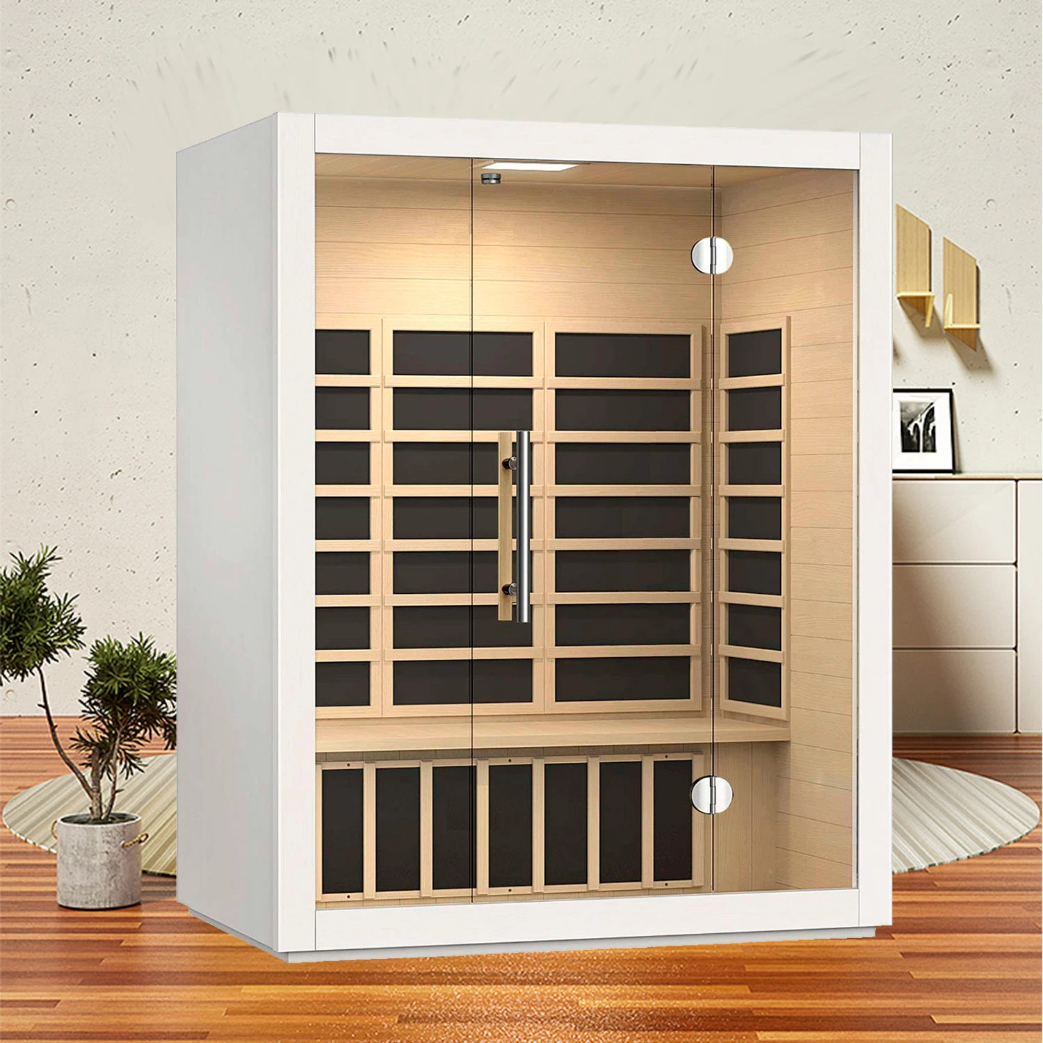 1-Year-Warranty-Home-Infrared-Ray-Hemlock-Sauna-Room-LED-Light-Therapy ...