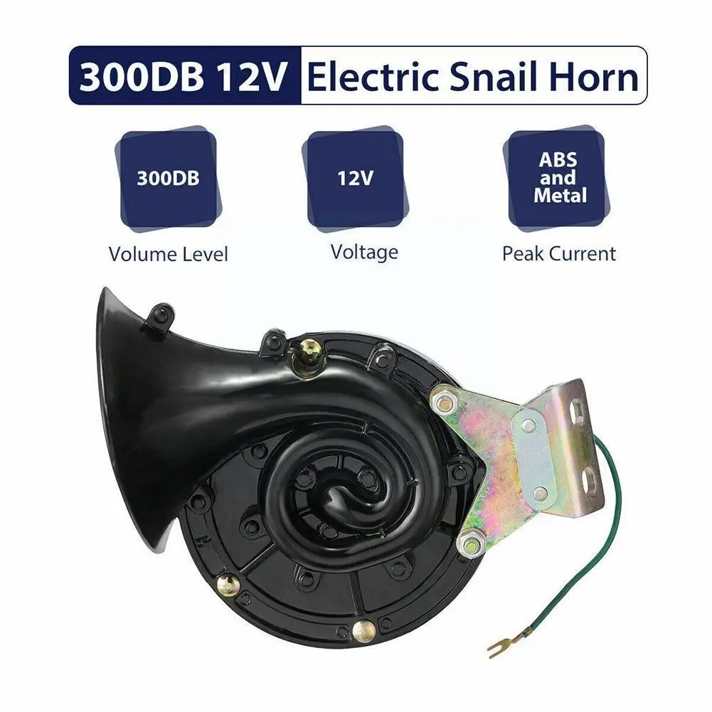 Loud 300DB 12V Black Electric Snail Horn Air Horn Raging Sound For Car ...