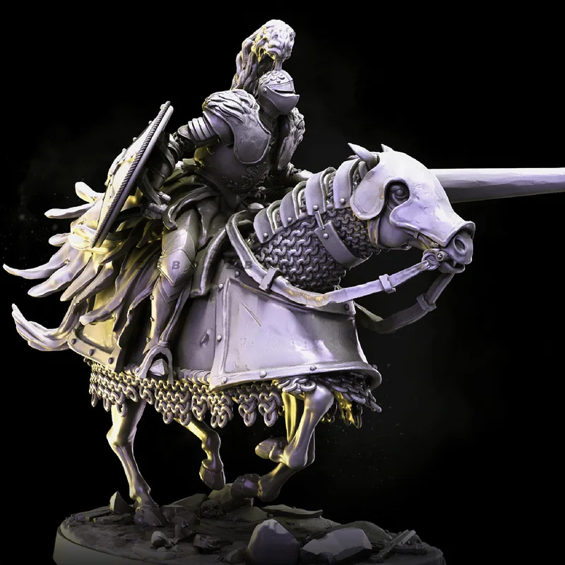 25/38/50mm Knight Rider Lion Heart Cavalry Team Resin Micro Miniature ...