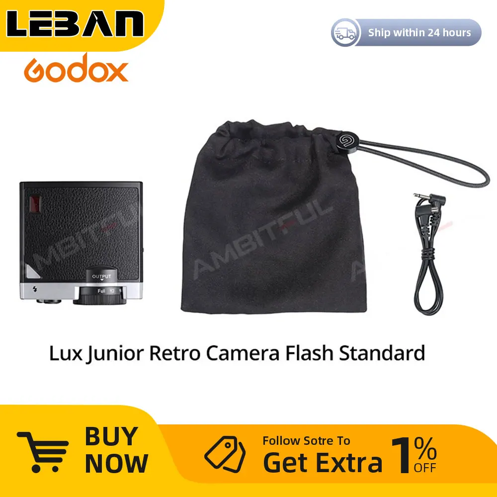 Godox Lux Junior Camera Flash GN12 6000K±200K 7 Levels Flash Speedlite ...