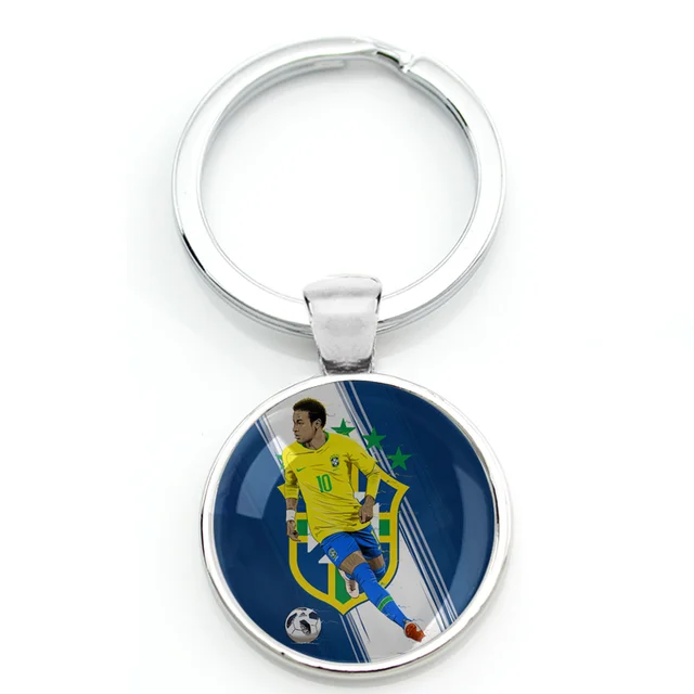 Keychain Keyring Brazil Flag Football Player Sports Star Neymar Ronaldo ...