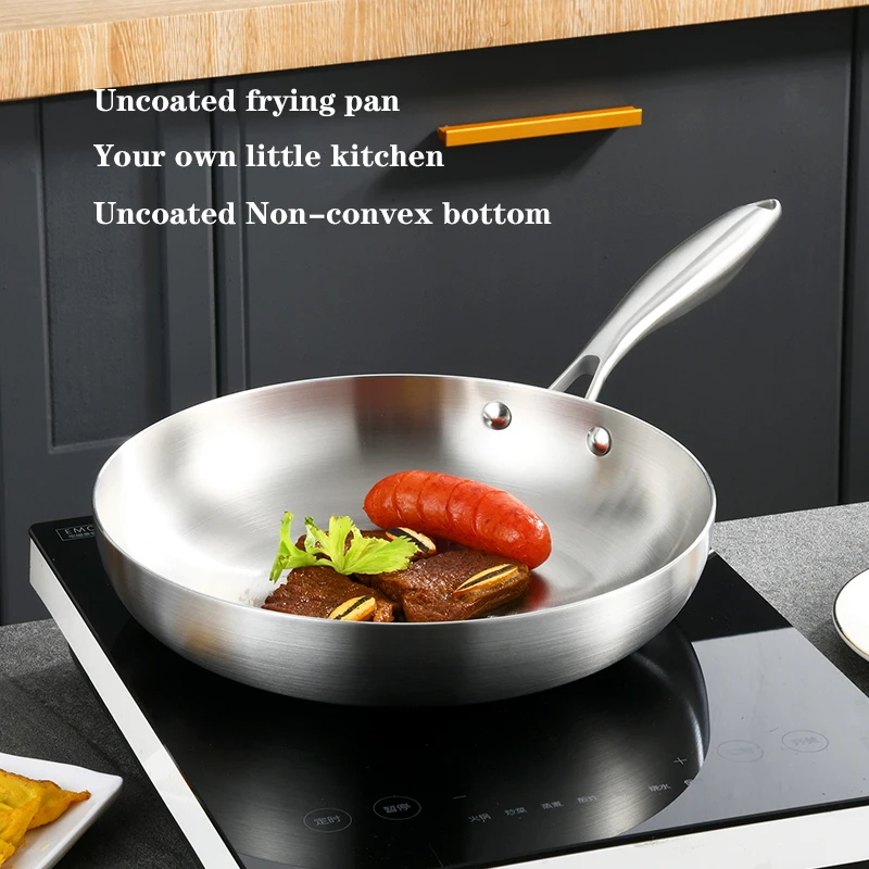 304-Stainless-Steel-Pan-Household-Special-Wok-0-23mm-Thick-Pan-3-layer ...