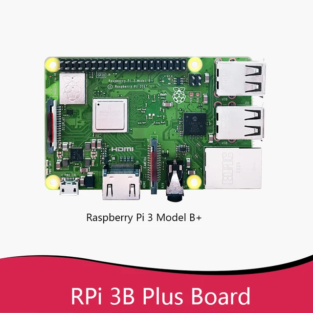 Raspberry Pi 3 Modelo B + Board, 3B Plus, BCM2837B0, 64 bits, 1,4 GHz ...