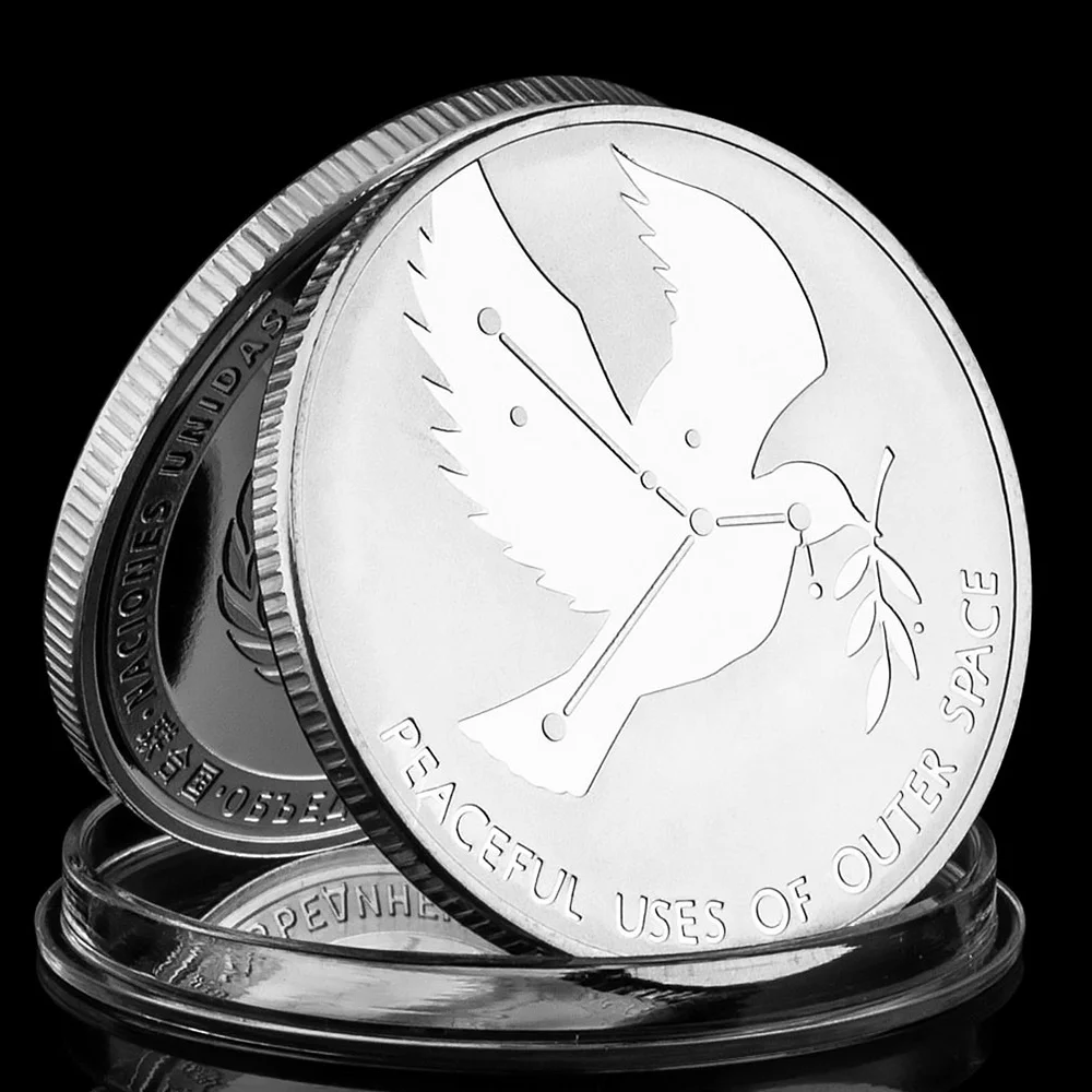 United-Nations-Peaceful-Uses-of-Outer-Space-Souvenir-Silver-Plated-Coin ...