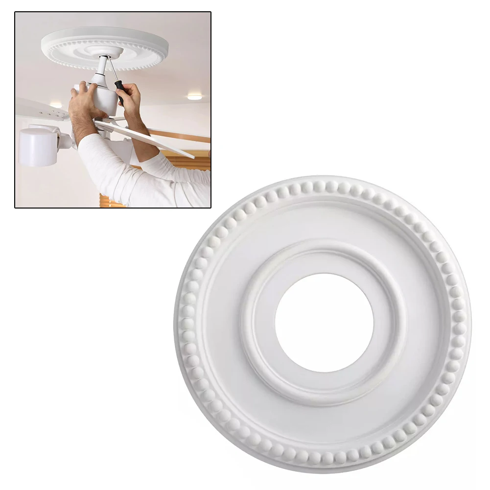 12.4in Home Round Medallion PU Decorative Ceiling Fan Light Fixtures ...