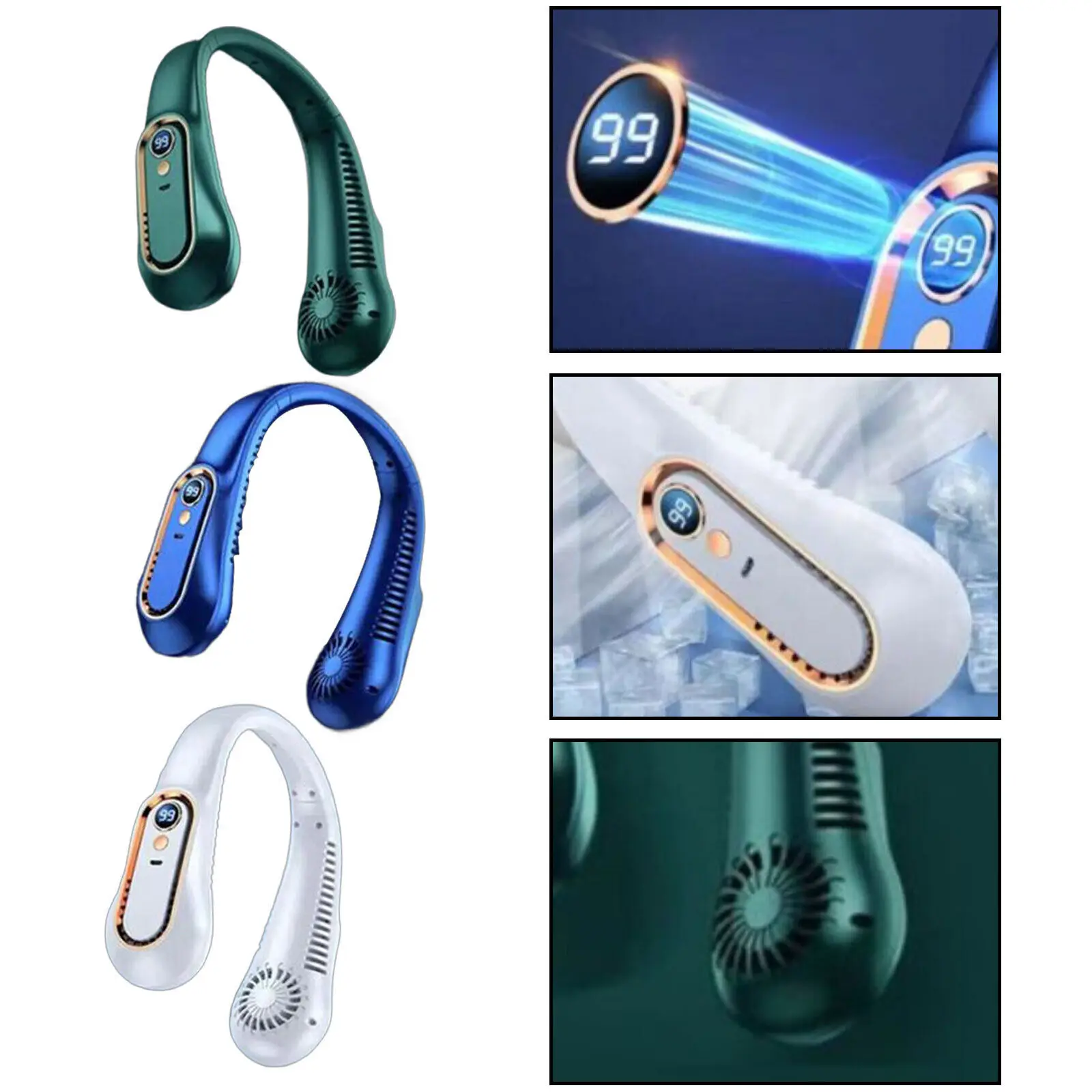 5-Speed-Neck-Fan-With-Led-Digital-Display-Hight-Quality-Plastic-Hanging ...