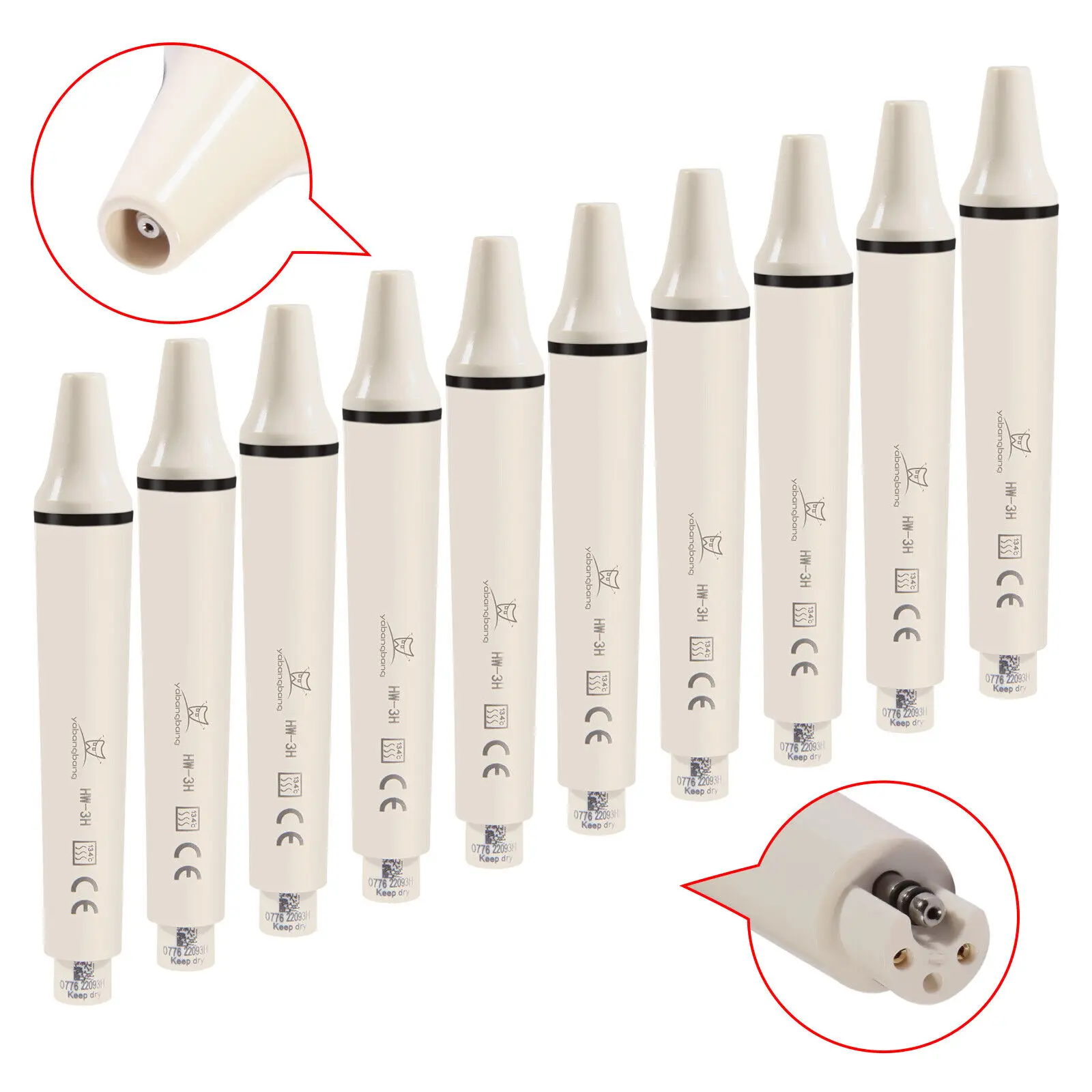 1-10pcs Dental Piezo Ultrasonic Scaler Handpiece For Ems Cavitron Tip ...