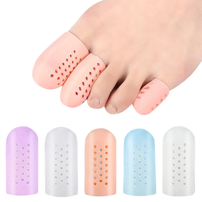 2pcs=1pair Finger Toe Protector Silicone Gel Cover Cap Pain Relief ...