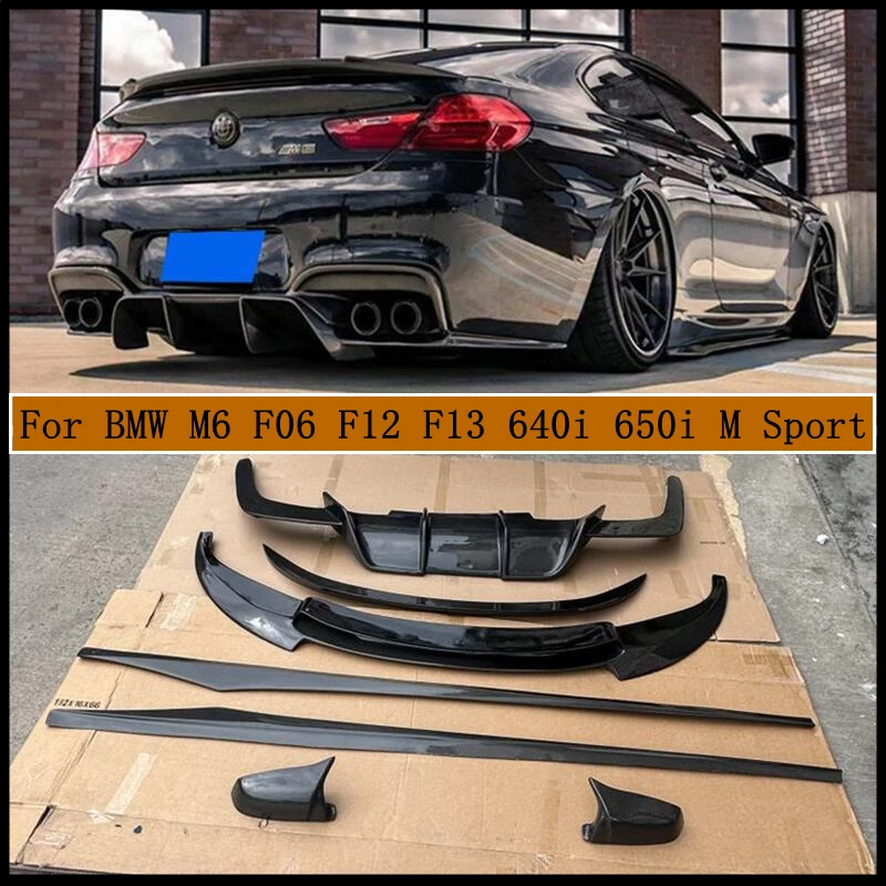 BMW M6 F06 F12 F13 640i 650i M 스포츠 2012 2015 리얼 탄소 섬유 프론트 립 리어 디퓨저 바디 ...