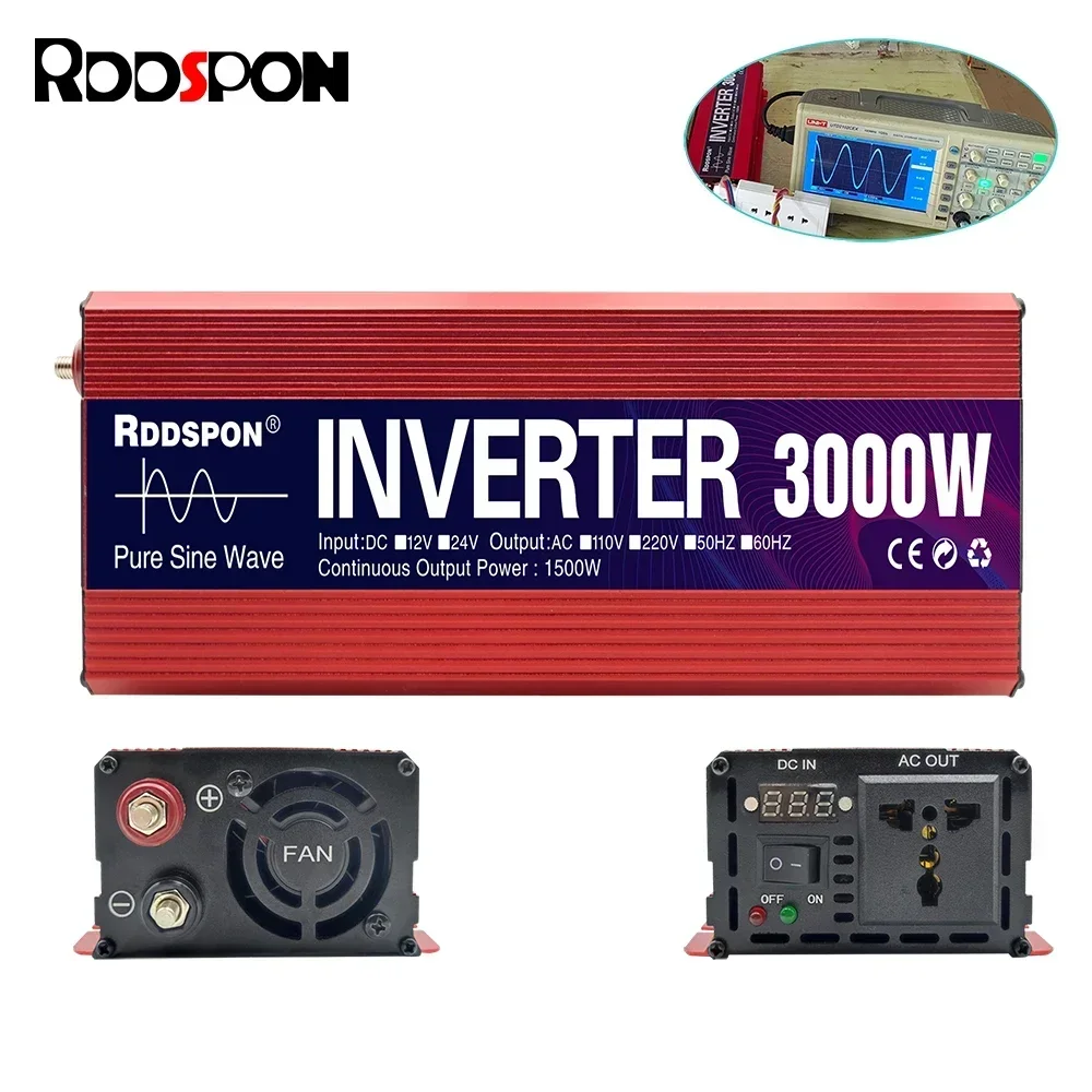 RDDSPON-Pure-Sine-Wave-Inverter-12V-24V-DC-1000W-1600W-2200W-3000W-AC ...