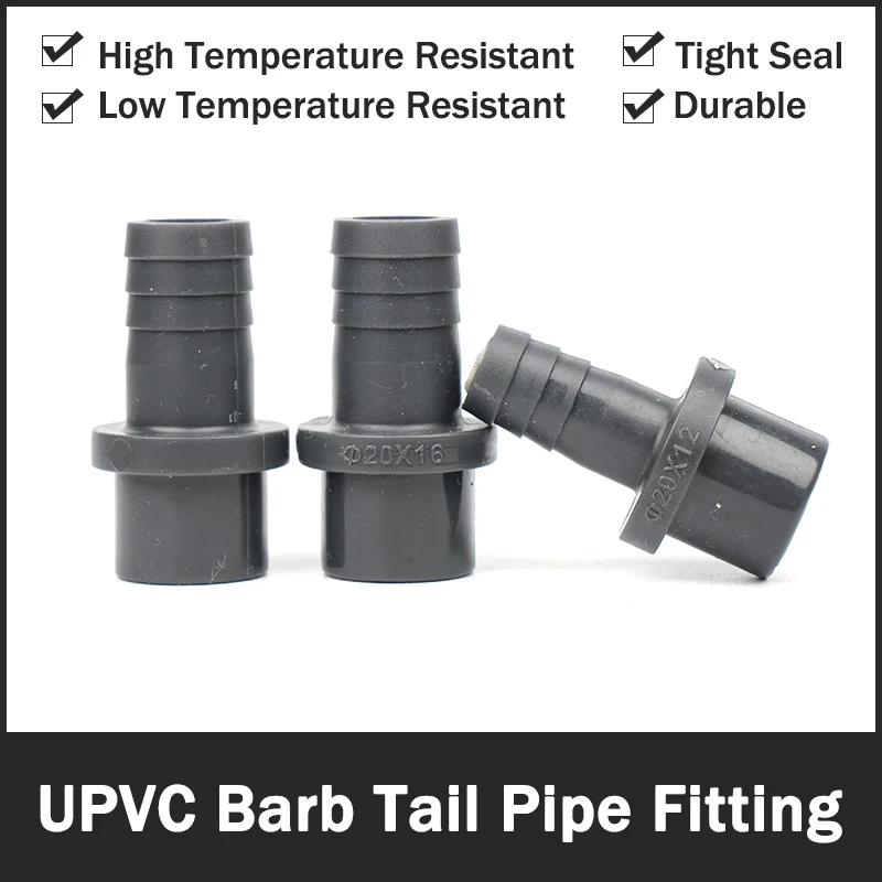 UPVC-Hose-Barb-Tail-Quick-Connector-20x5-63x50mm-Hard-Tube-Plastic ...