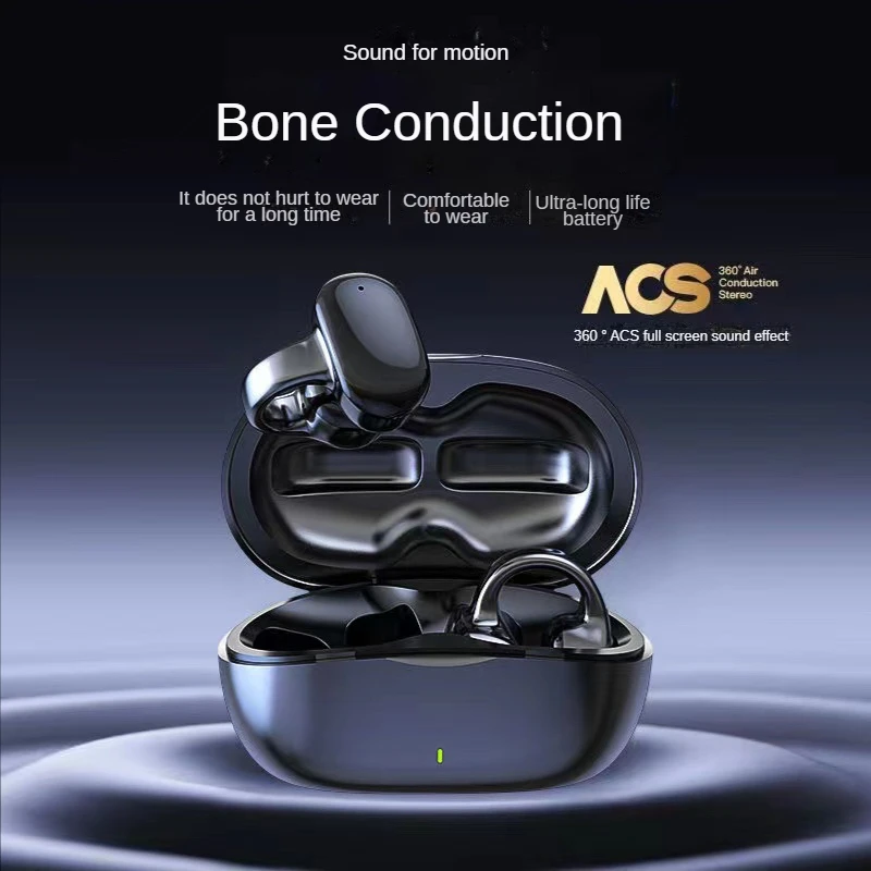 최신 I113 이어클립 유형 이어리스 블루투스 헤드셋, 스포츠 공기 전도 초장 휴대용 지구력 헤드폰 이어 버드, 2023