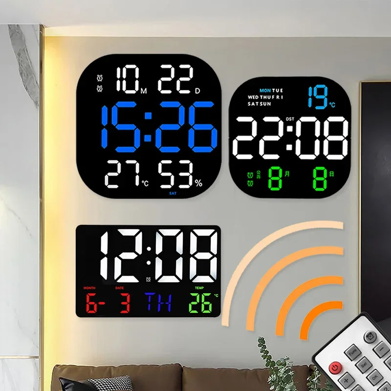 Arylic-LED-Digital-Wall-Clock-Temperature-Date-Day-Display-Alarm-Clock ...