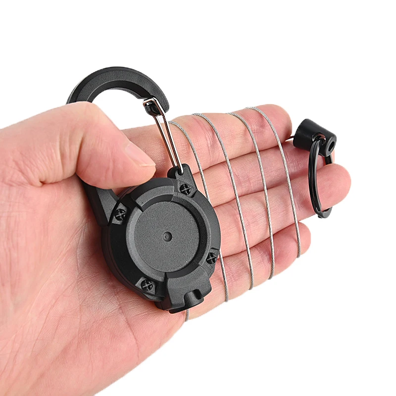 Anti-theft Metal Easy-to-pull Buckle Rope Elastic Keychain Sporty ...