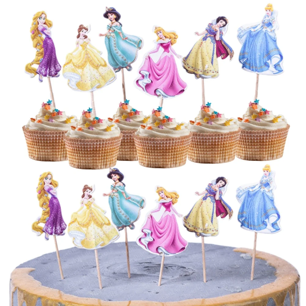 24Pcs-Disney-Princess-Cake-Toppers-Cartoon-Princess-Cupcake-Topper ...