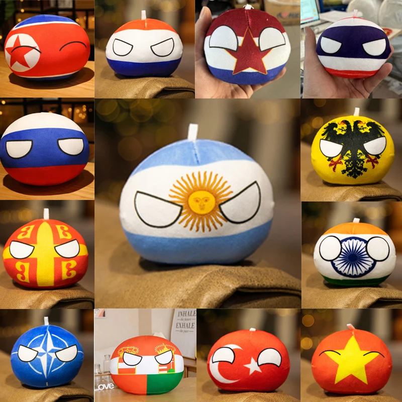 10cm 67 Styles Country Ball Plush Toy Polandball Pendant Country Flag ...