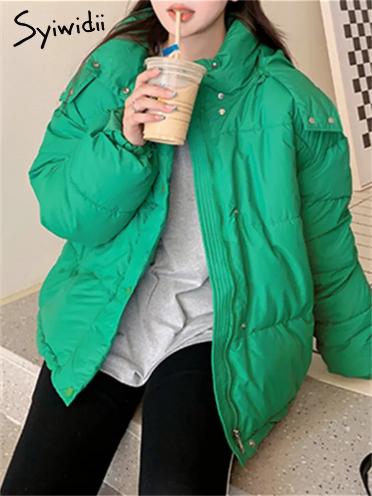 Syiwidii Winter Warm Parkas For Women 2022 Fall Fashion Blue Green ...