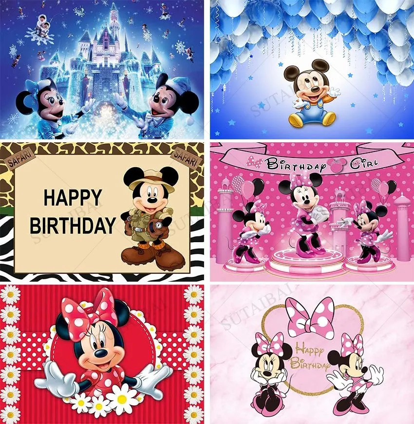 Disney-Mickey-Mouse-and-Minnie-Photography-Backdrop-Baby-Girl-Studio ...