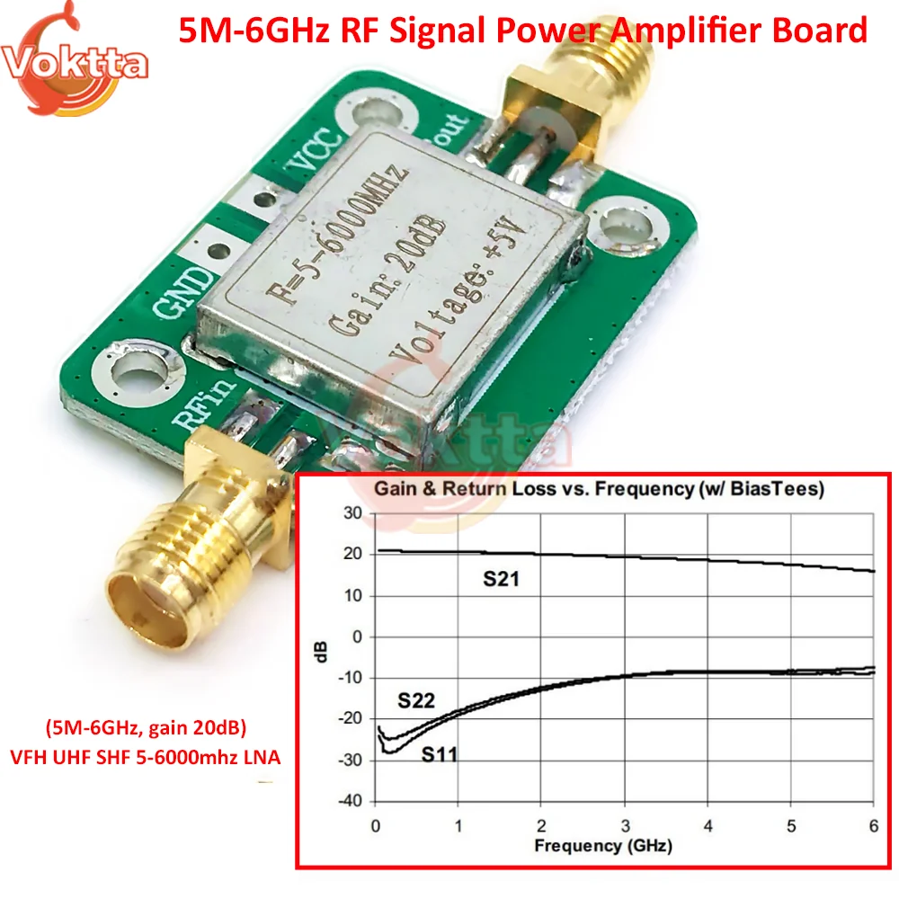 5M-6GHz-RF-Low-Noise-Broadband-Signal-Amplifier-Power-Amplifier-Board-Receiver-Module-Gain-20dB ...