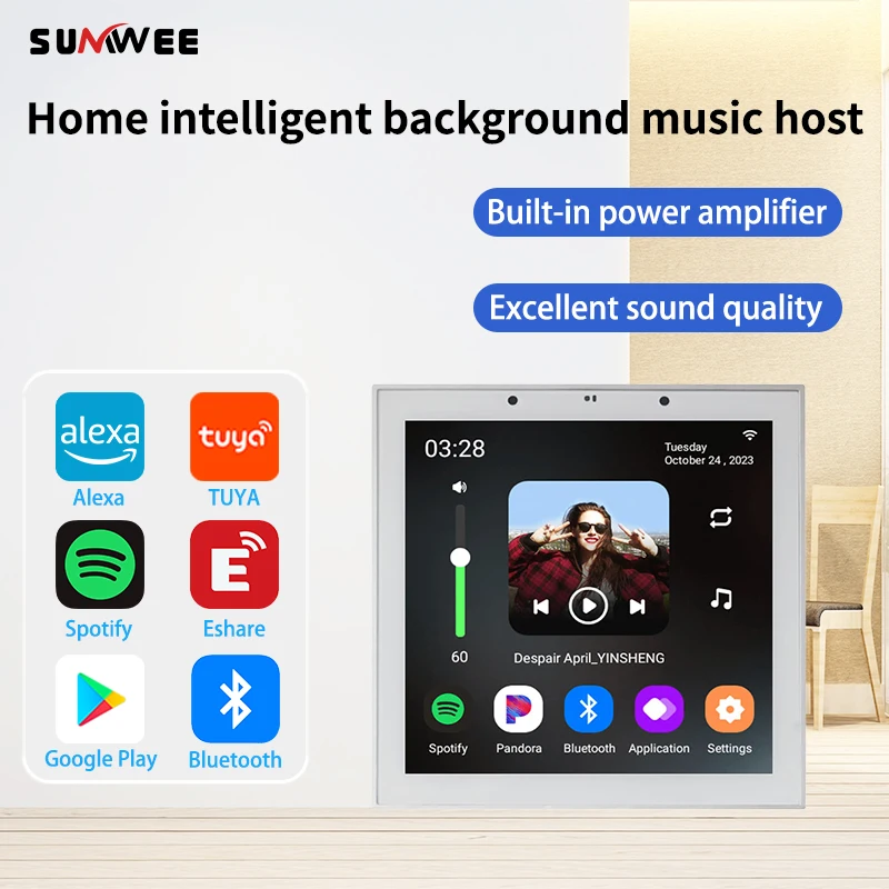 Smart-Home-Touch-Screen-4-Inch-WiFi-Android-11-System-in-Wall-Amplifier ...