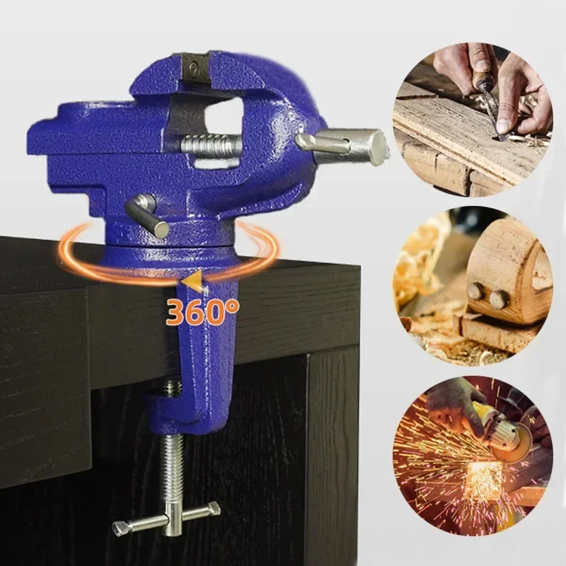 360° Universal Table Vise Tilts Cast Iron Multifunctional Jewelers Work ...