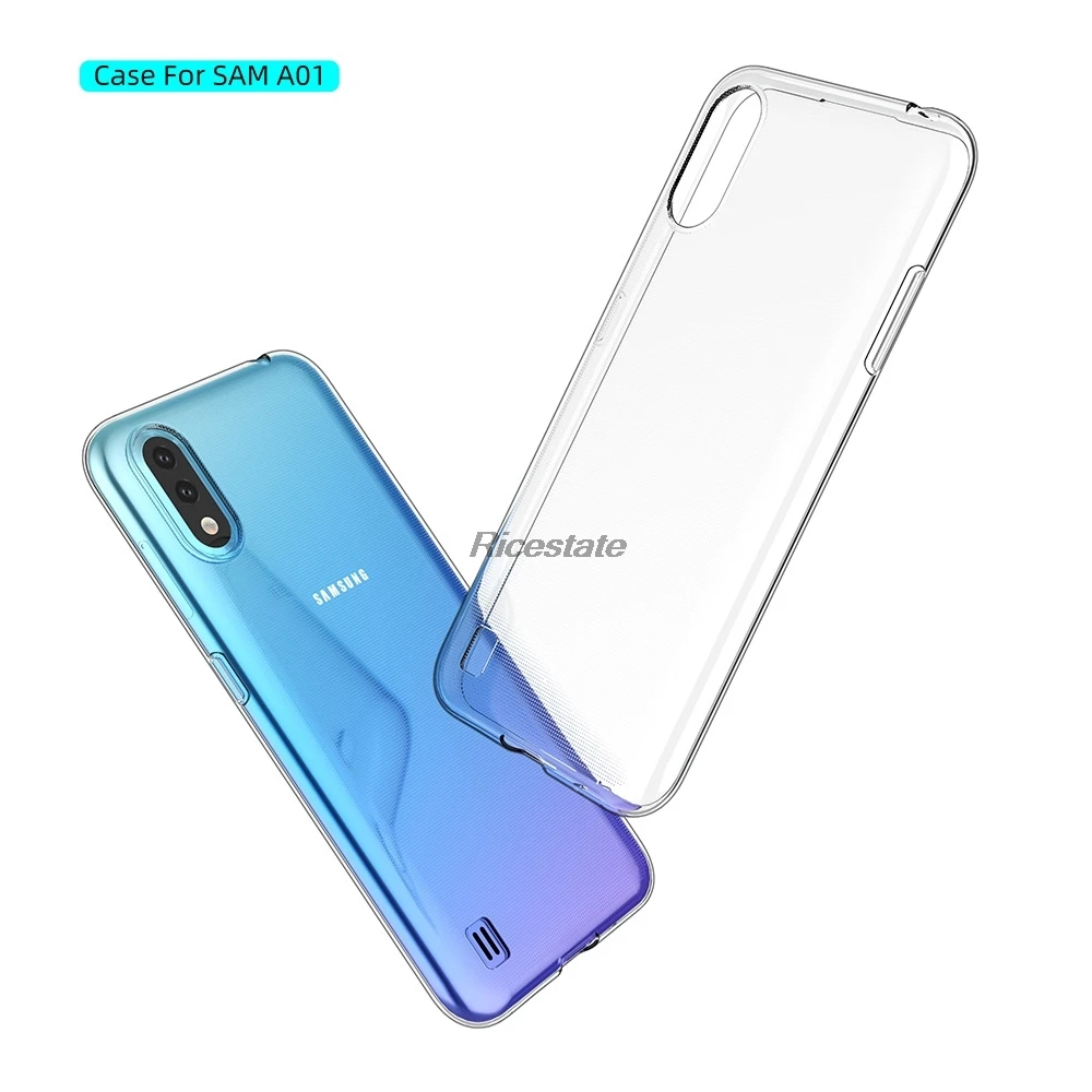 Ricestate-Clear-Case-for-Samsung-Galaxy-A01-Transparent-Soft-TPU-Phone ...