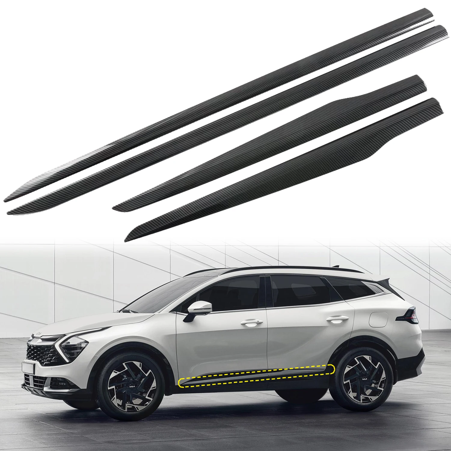 Car-Accessories-For-Kia-Sportage-2023-ABS-Carbon-Fiber-Style-Exterior ...