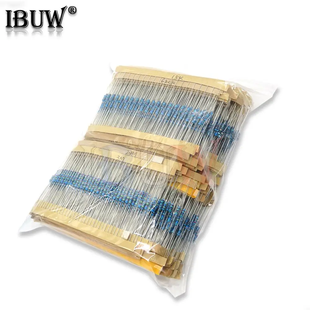 3120PCS/LOT 156 Values 1/4W Power Metal Film Resistor Kit 1R-10M 1% ...