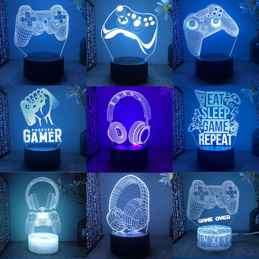 Gamepad-Headphones-Game-Over-Room-Decoration-Gaming-Setup-Accessories ...