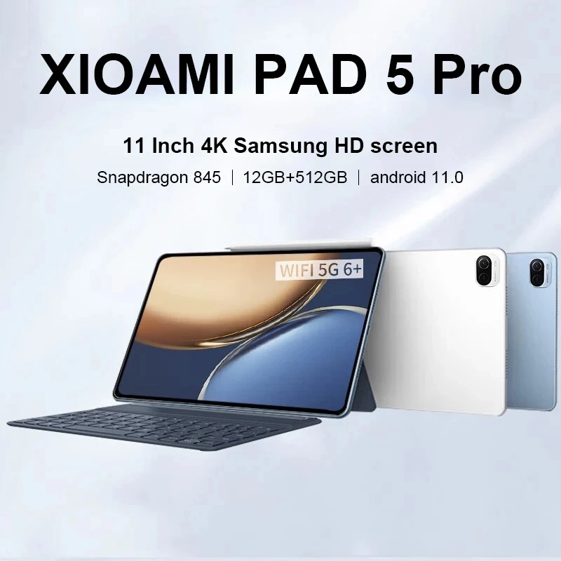 Original novo global tablet android 11.0 almofada 5 pro 12gb + 512gb snapdragon 845 tablet 5g ...