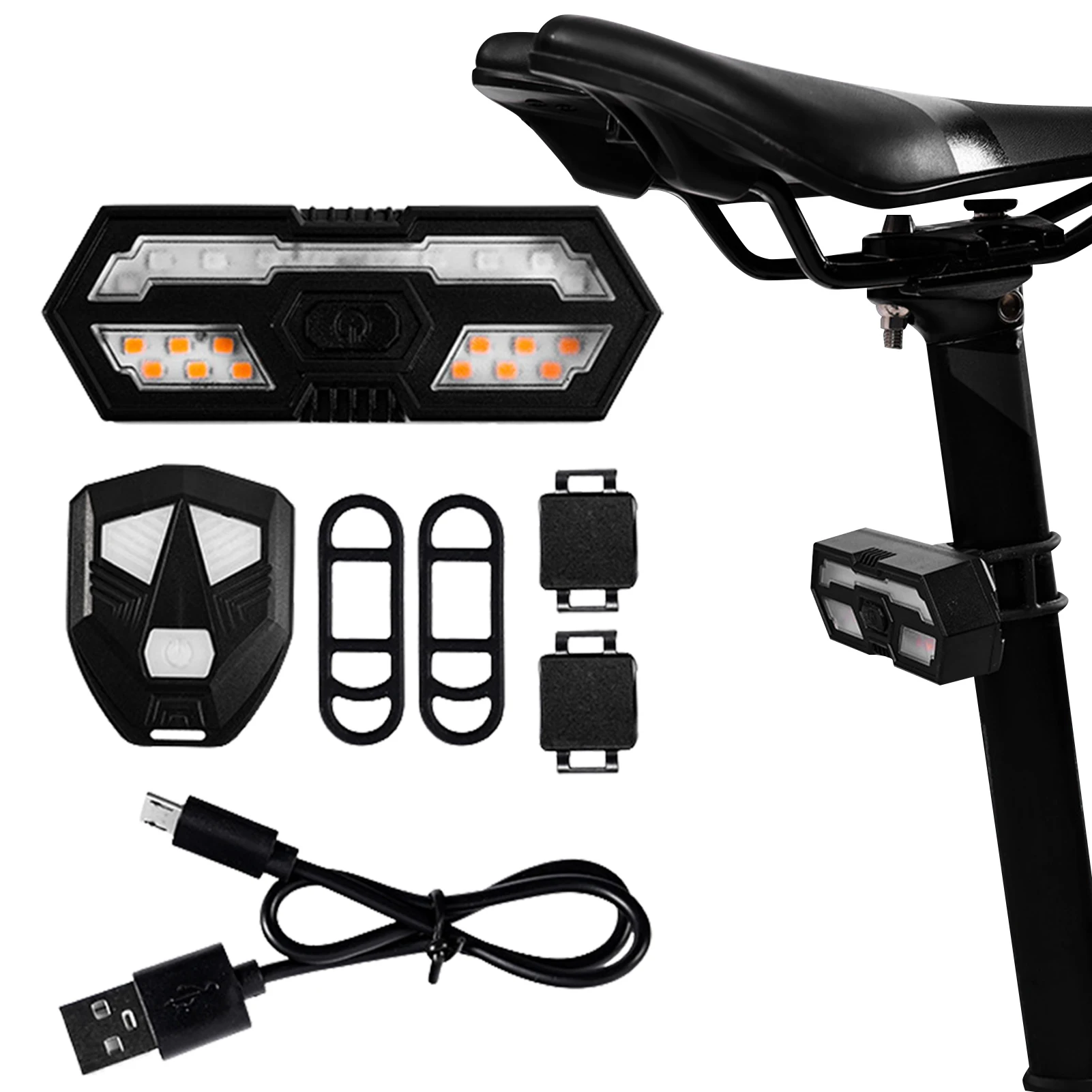 Bicycle Brake Tail Lights Wireless Remote Control Bike Rear Light With ...