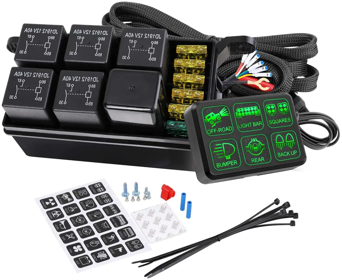 Universal-Auto-On-Off-LED-Car-Switch-Box-6-Gang-Switch-Panel-Sistema-de ...