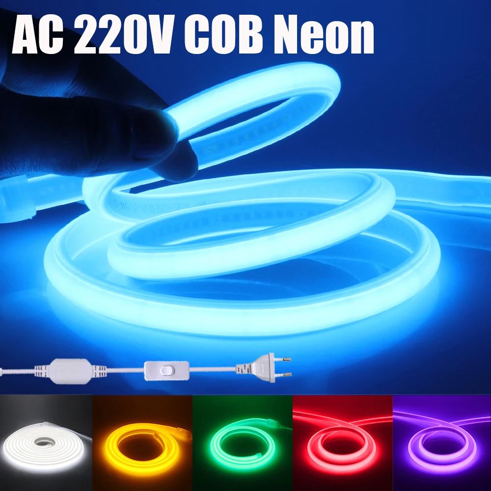 AC-220V-COB-Neon-Light-Waterproof-288Leds-M-CRI-RA90-White-Red-Ice-Blue ...