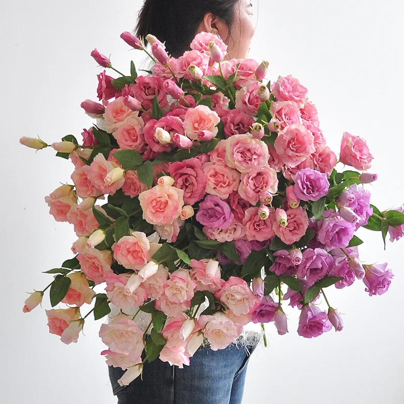 73CM Fake Lisianthus Home Living Room Ornaments Silk Blooms Wedding ...