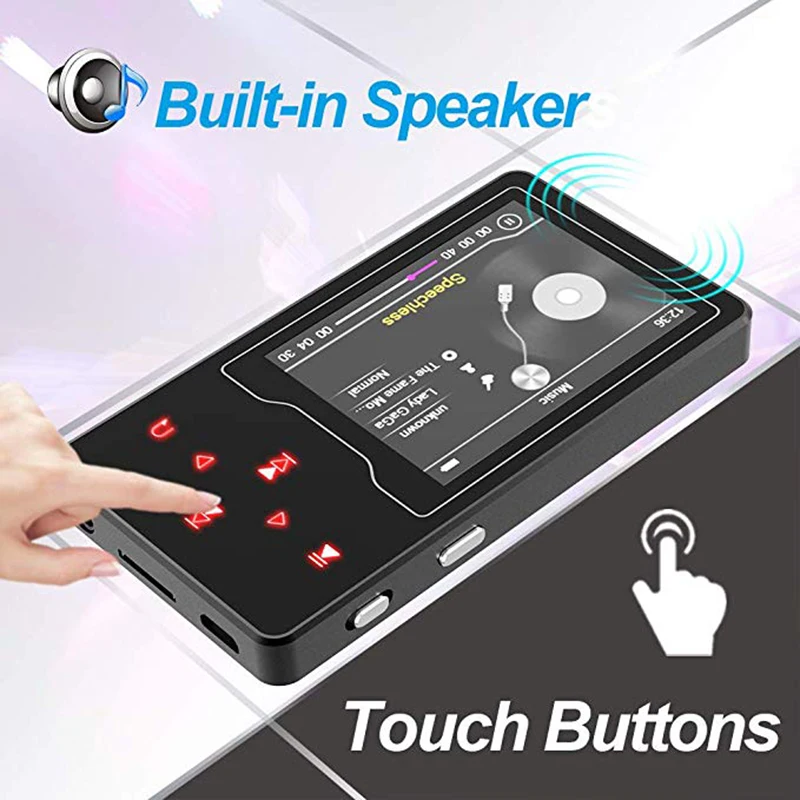 HIFI-MP3-Player-with-Bluetooth4-2-Touch-Button-Built-in-Speaker-16GB ...